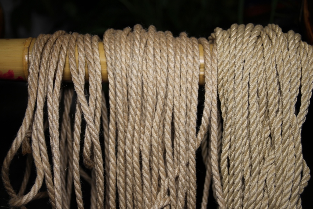 Interesting shibari rope samples in jute, hemp and synthetic fibre ...